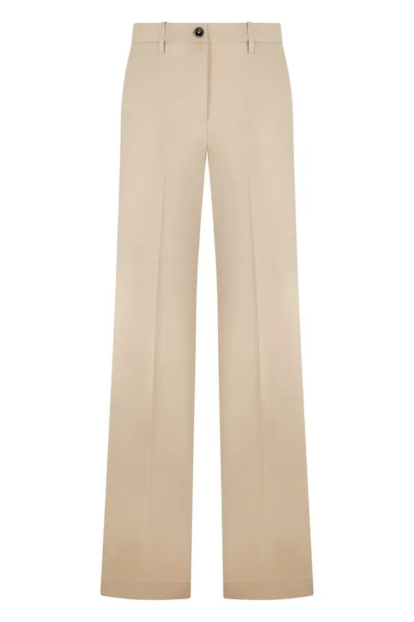 NINE:INTHE:MORNING Linen-cotton Straight-leg Pants - Beige