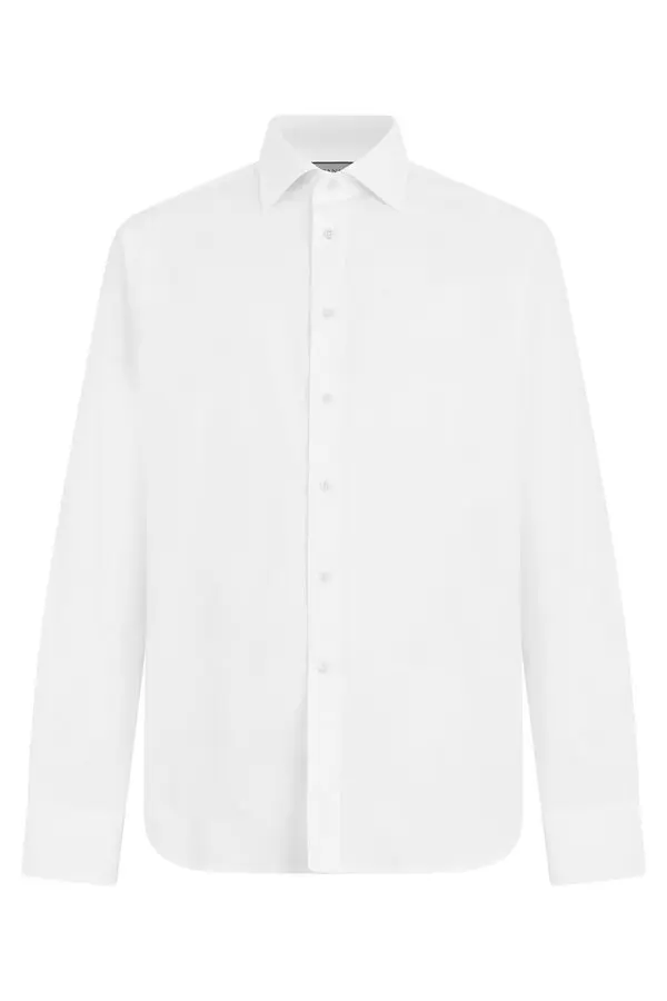 Canali Classic Long-sleeve Cotton Shirt - White