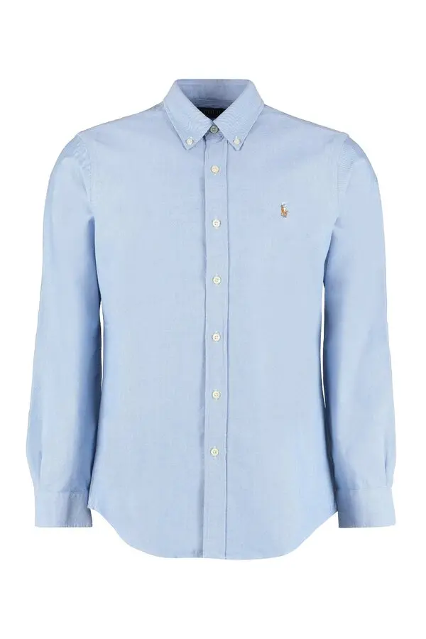 Polo Ralph Lauren Ralph Lauren-inspired Embroidered Cotton Button-down Shirt - Light Blue