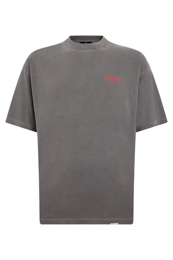 REPRESENT Shaded Cotton T-shirt With Discreet Front Logo - Heather Grey