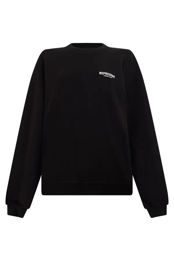 REPRESENT Cotton Crew Neck Sweatshirt With Discreet Chest Logo