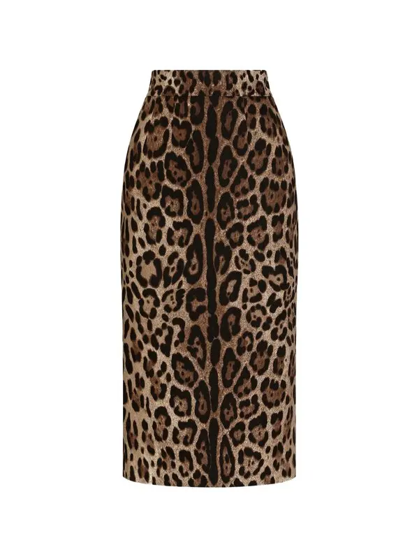 Dolce & Gabbana Leopard Print High-waisted Mini Skirt - Marrone