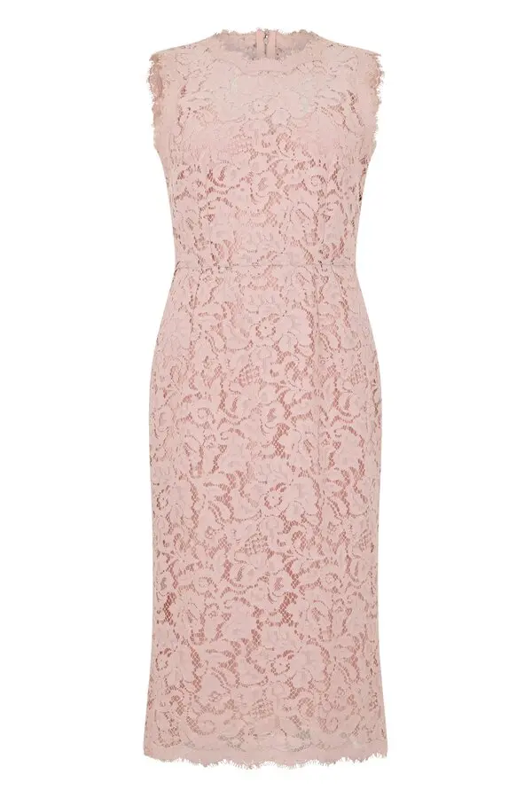 Dolce & Gabbana Sleeveless Lace Midi Dress - Pink