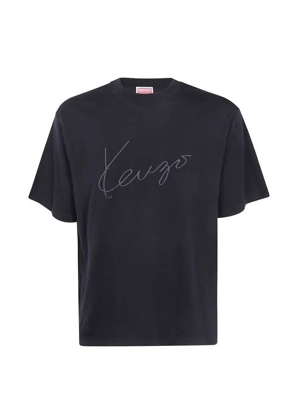 Kenzo Logo-embroidered T-shirt - Black