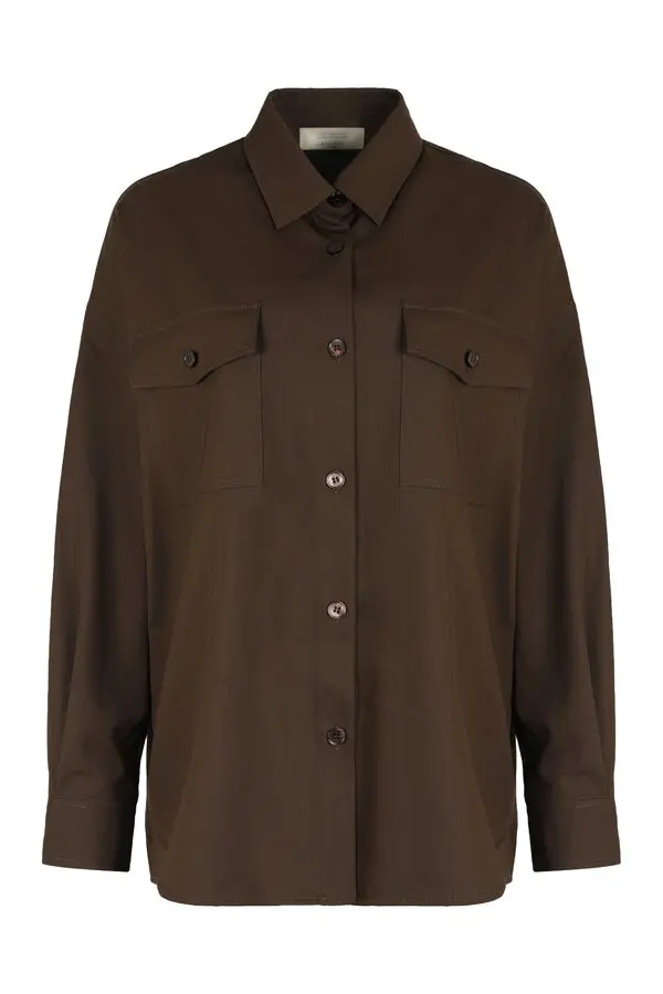 Max Mara Weekend-style Linen Shirt With Classic Collar And Button Front