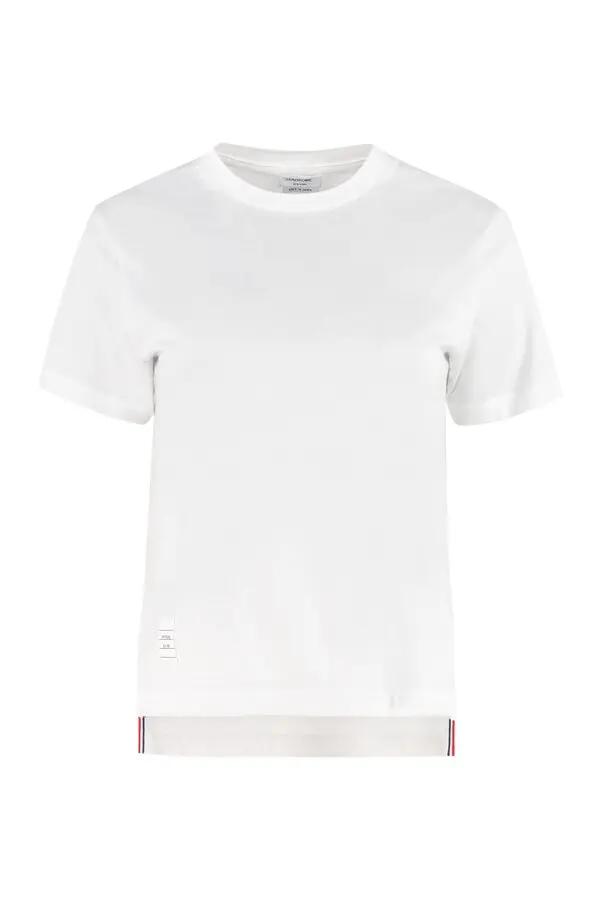 Thom Browne Asymmetric Hem Cotton Crew-neck T-shirt - White