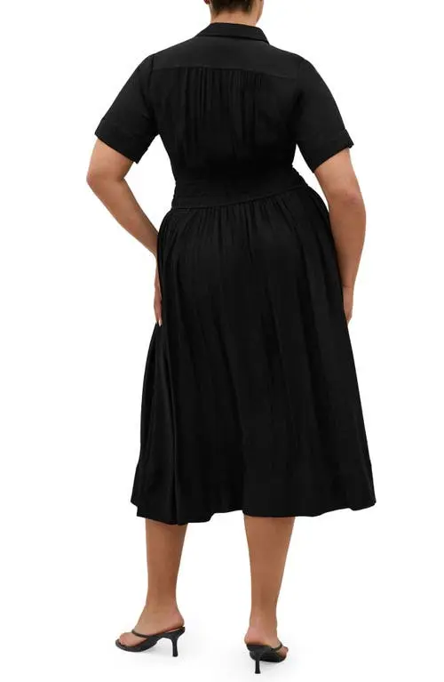 City Chic Aria Tie Waist Shirtdress