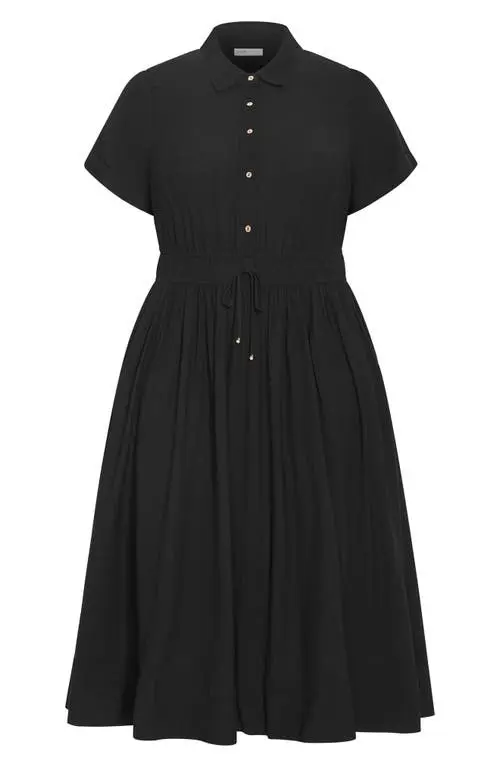 City Chic Aria Tie Waist Shirtdress