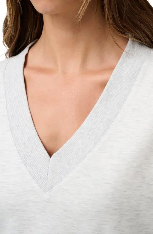 Travis Mathew Cloud Fleece V-neck Sweatshirt - Heather Light Grey