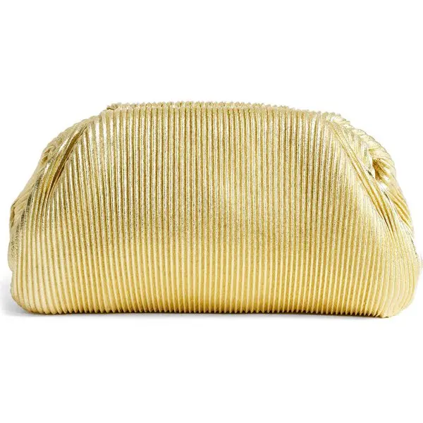 Topshop Metallic Pleated Clutch