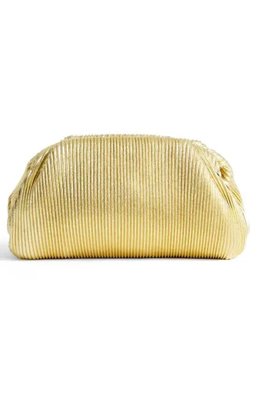 Topshop Metallic Pleated Clutch