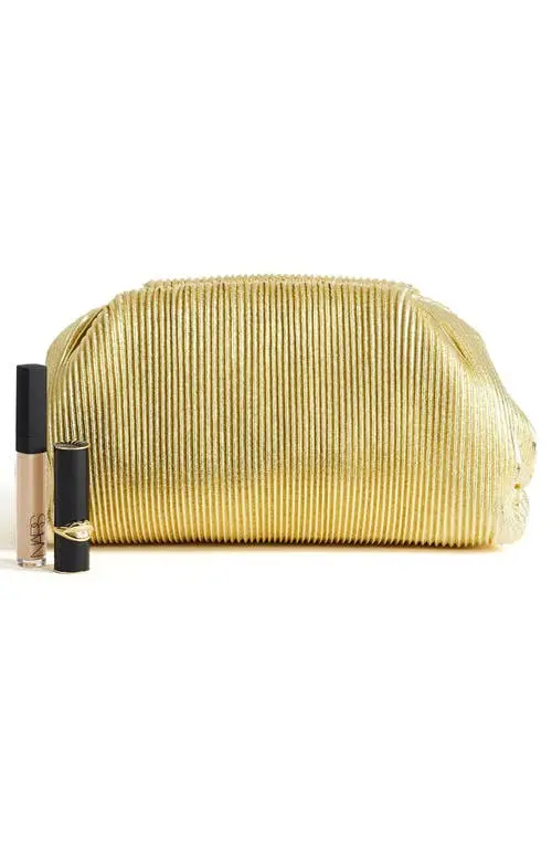 Topshop Metallic Pleated Clutch