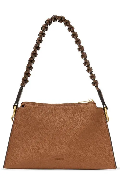 REISS Avery Croc Embossed Leather Shoulder Bag