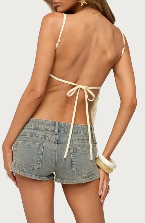 EDIKTED Macy Backless Sequin Top