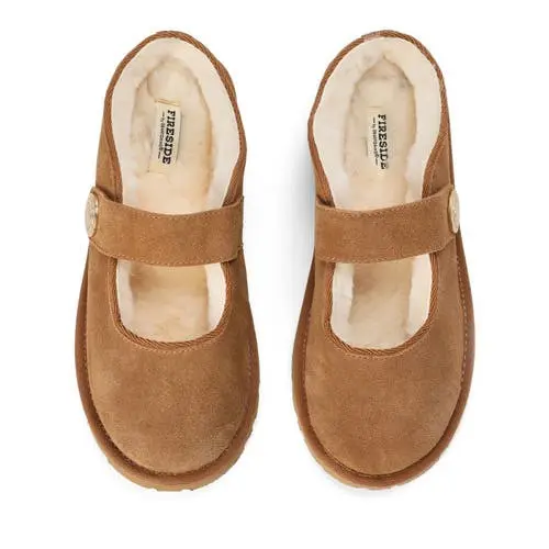 DEARFOAMS Fireside Coin Mary Jane Slipper - Chestnut