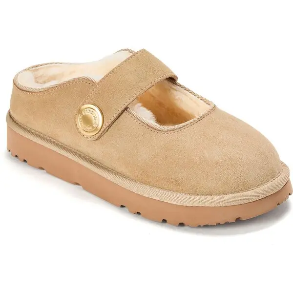 DEARFOAMS Fireside Coin Mary Jane Slipper - Sand