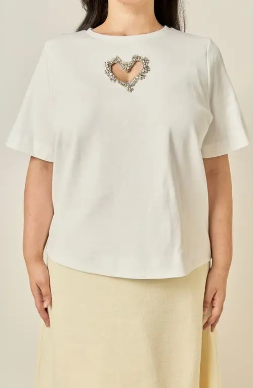 Endless Rose Heart Cutout T-shirt