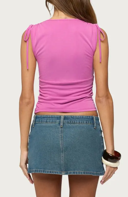 EDIKTED Cady Drawstring Ruched Tank Top