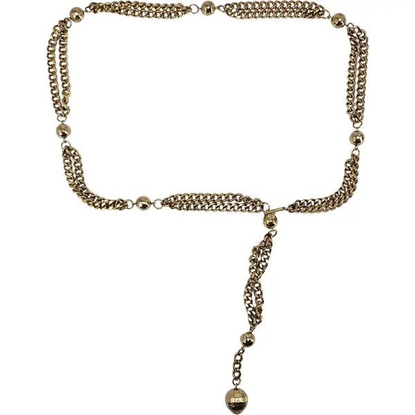 MADISON BEVERLY HILLS Vintage Double Chain Station Belt - Gold