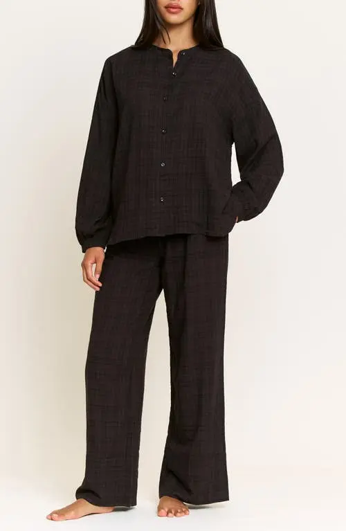 Honeydew Intimates Good Life Pajamas - Boulder Grey Plaid