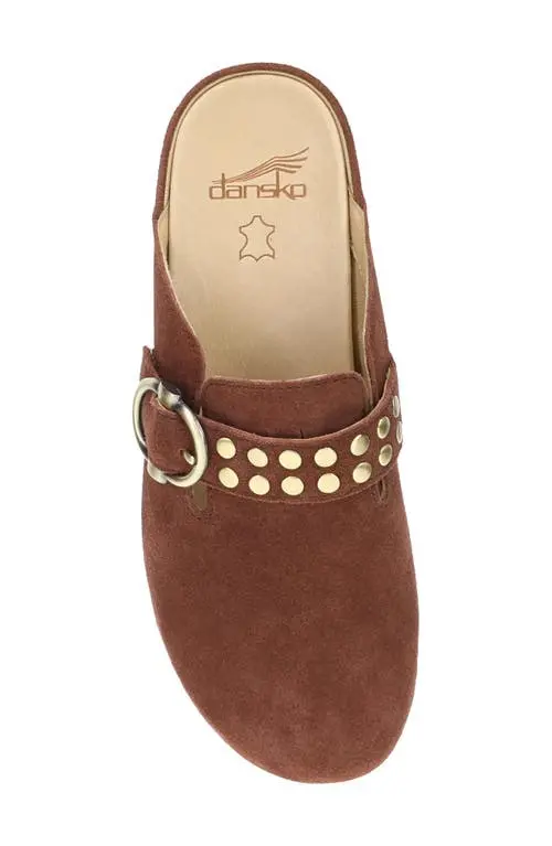 Dansko Branson Studded Platform Clogs - Mahogany Suede
