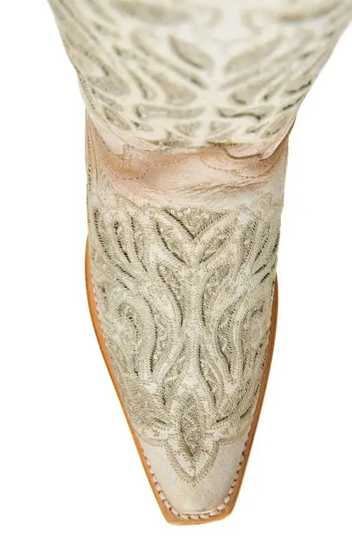 CORRAL Glitter Embroidered Leather Cowboy Boots