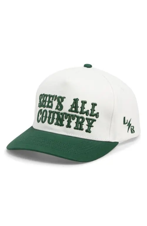 LOCAL BEACH She's All Country Baseball Cap - Pine Green/natural