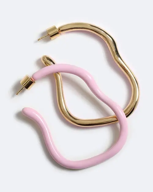 EMMA PILLS Obsession Hoops In 14k Plating With Hand-painted Enamel - Pirouette