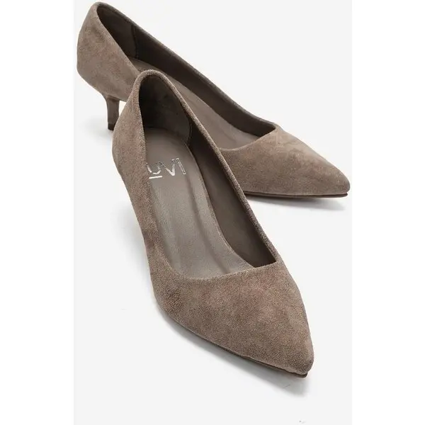 FOREVER & ALWAYS SHOES Jalen Leather Stiletto Pumps - Mink Suede