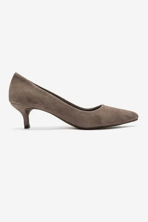 FOREVER & ALWAYS SHOES Jalen Leather Stiletto Pumps - Mink Suede