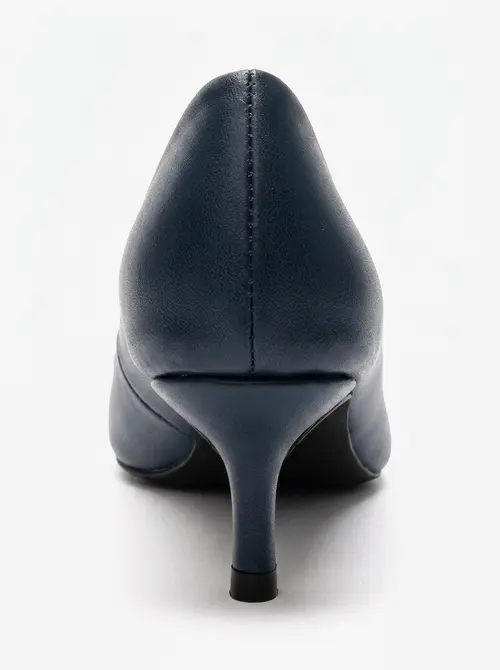 FOREVER & ALWAYS SHOES Jalen Leather Stiletto Pumps - Navy