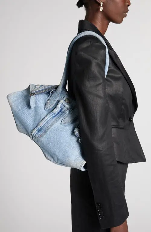 Alexander McQueen Manta Denim Shoulder Bag