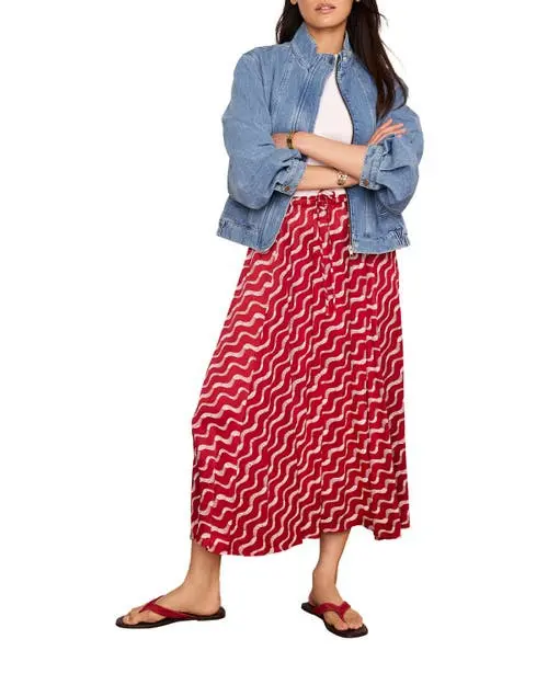 Mint Velvet Satin Printed Maxi Skirt