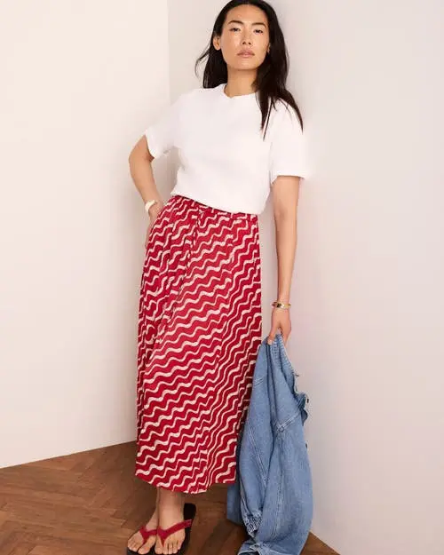 Mint Velvet Satin Printed Maxi Skirt
