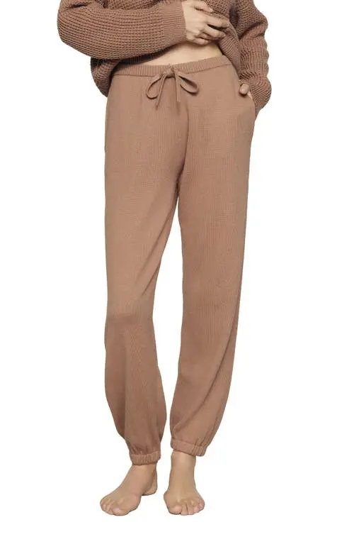Eberjey Tie Waist Sweater Pants - Hazelnut