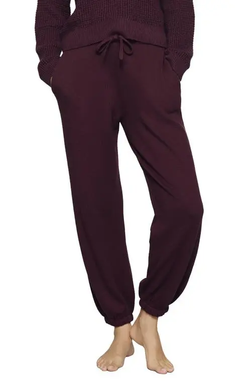 Eberjey Tie Waist Sweater Pants - Wildberry