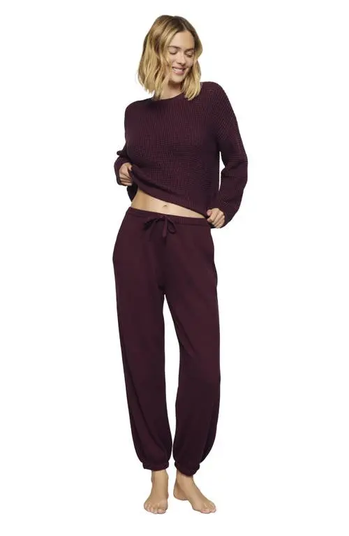 Eberjey Tie Waist Sweater Pants - Wildberry