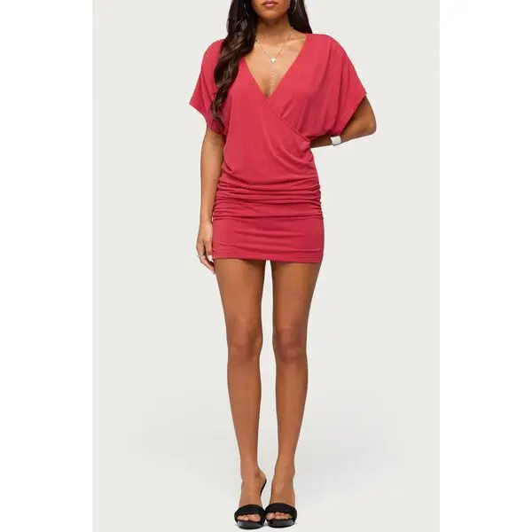 EDIKTED Yaara Wrap Minidress