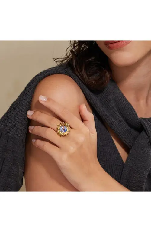 PASCAL Baroque Statement Ring Watch With Lab-grown Gemstones - Mauve