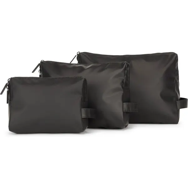 CALPAK 3-piece Water-resistant Zip Pouch Set - Black
