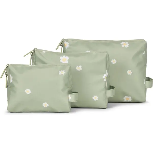 CALPAK 3-piece Water-resistant Zip Pouch Set - Daisy