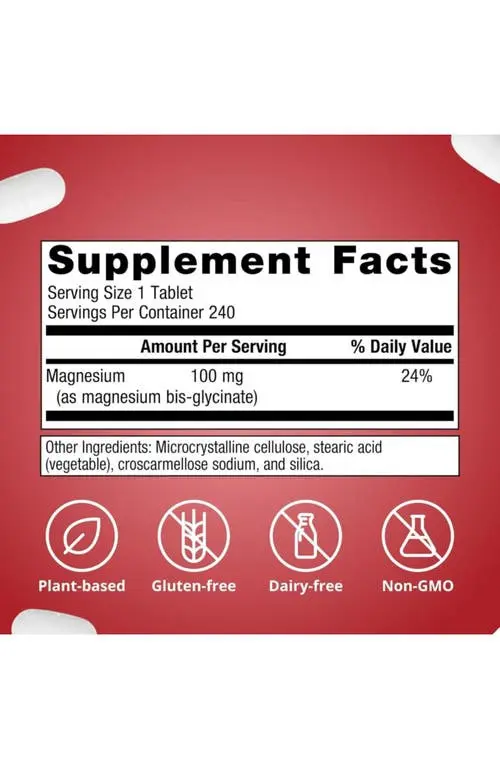 METAGENICS Magnesium Glycinate Highly Absorbable Supplement 240 Tablets