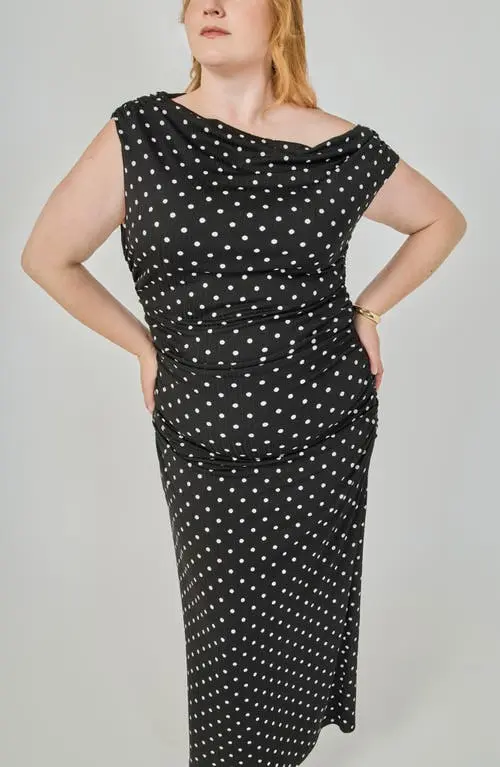Endless Rose Asymmetrical Polka Dot Midi Dress
