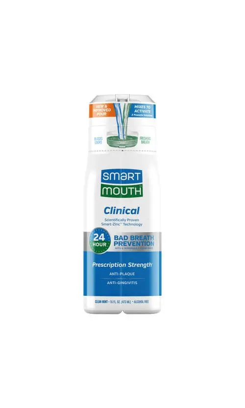 SMARTMOUTH Clinical Zinc Activated Mouthwash Anti-plaque Anti-gingivitis 16 Fl Oz 16 Fl Oz - Clean Mint