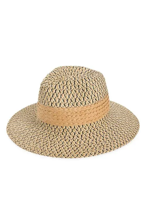 LOCAL BEACH Bonita Straw Sun Hat - Brown/black Stripe