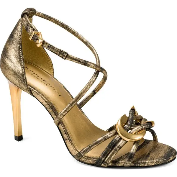 Donna Karan New York Sarah Ankle Strap Sandal - Blk/gold