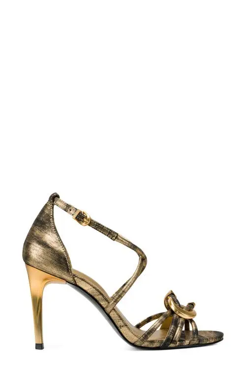 Donna Karan New York Sarah Ankle Strap Sandal - Blk/gold