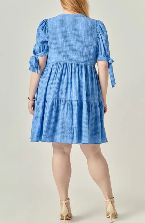 English Factory Gingham Tiered Minidress