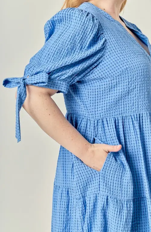 English Factory Gingham Tiered Minidress