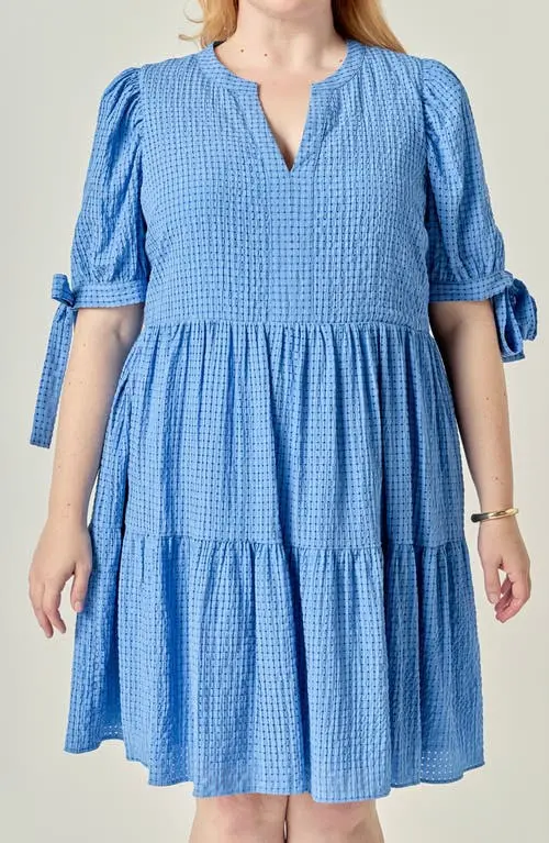 English Factory Gingham Tiered Minidress